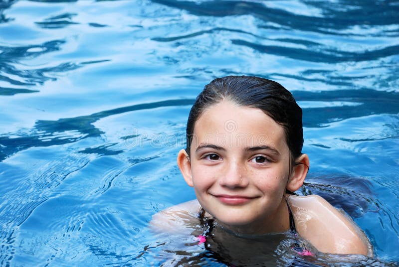 Swimming Pool Girl stock photo. Image of blue, bikini - 9382984