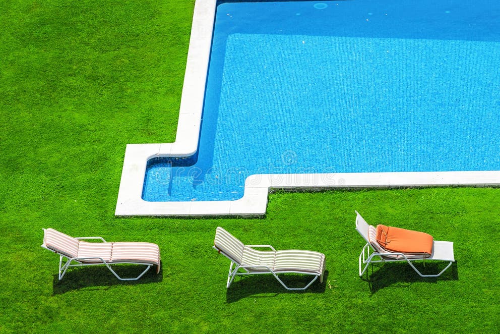 Swimming pool and grass stock image. Image of park, lifestyle - 173259283