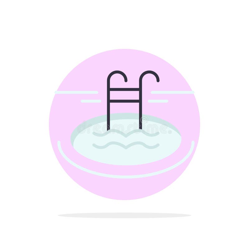 Swimming, Pool, Hotel, Serves Abstract Circle Background Flat Color ...