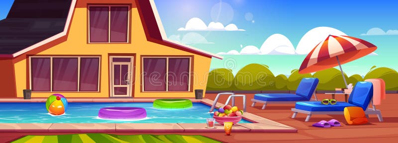 Cartoon Pool Backyard Stock Illustrations – 271 Cartoon Pool Backyard ...