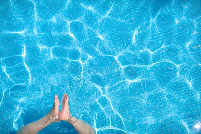 Swimming Pool and Human Legs from the Top Stock Photo - Image of tiled ...