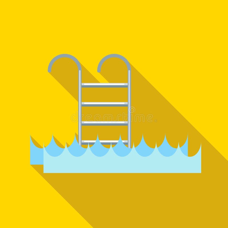 Swimming Pool Icon in Flat Style Stock Vector - Illustration of steel ...