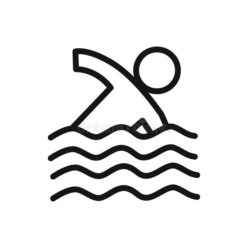 Swimming Pool Icon Linear Vector Graphics Sign Stock Illustration ...