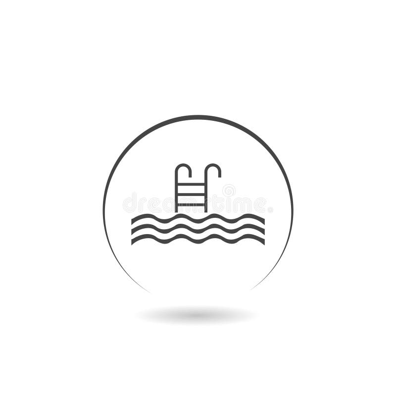 Swimming Pool Icon with Shadow Stock Vector - Illustration of float ...