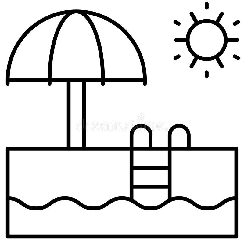Swimming Pool Icon, Summer Vacation Related Vector Stock Vector ...