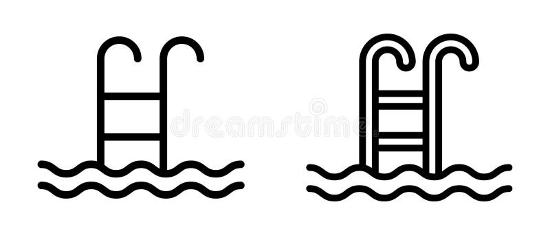 Swimming pool ladder icon stock vector. Illustration of ladder - 301283251