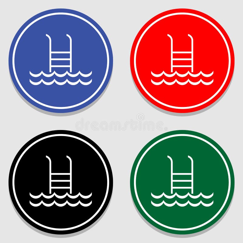 Swimming Pool Icons Set Great for Any Use. Vector EPS10 Stock ...