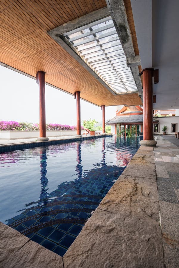 Swimming Pool Inside Thai Style House Stock Photo - Image of travel ...