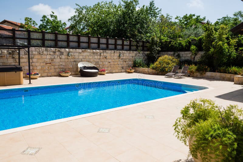 Swimming pool and jacuzzi stock photo. Image of horizontal - 71680208