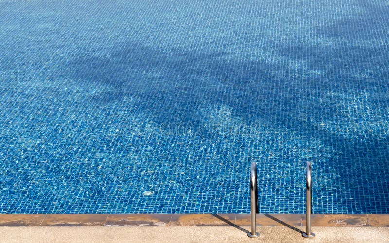 Swimming Pool Ladder of Blue Pool Stock Photo - Image of edge, blue ...