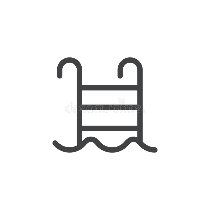 Swimming Pool Ladder Icon Simple Vector Symbol Stock Vector ...