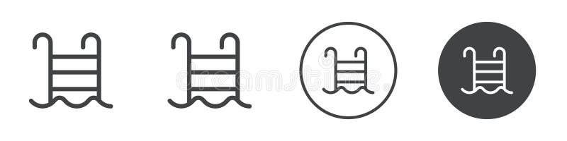 Swimming Pool Ladder Icon Vector Logo Outline Stock Vector ...