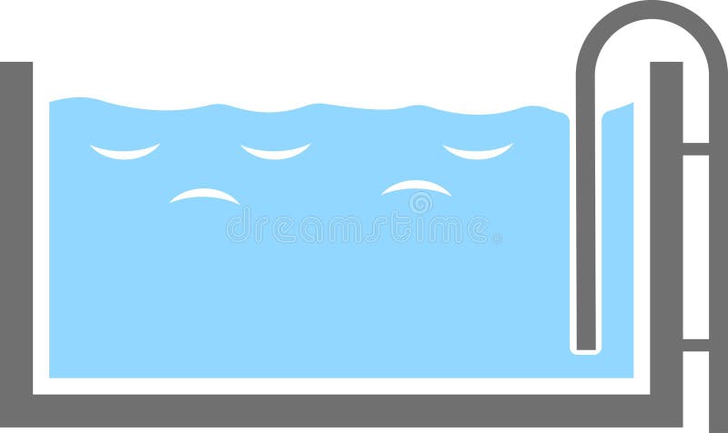 A Swimming Pool with a Ladder Inside. Side View Stock Vector ...