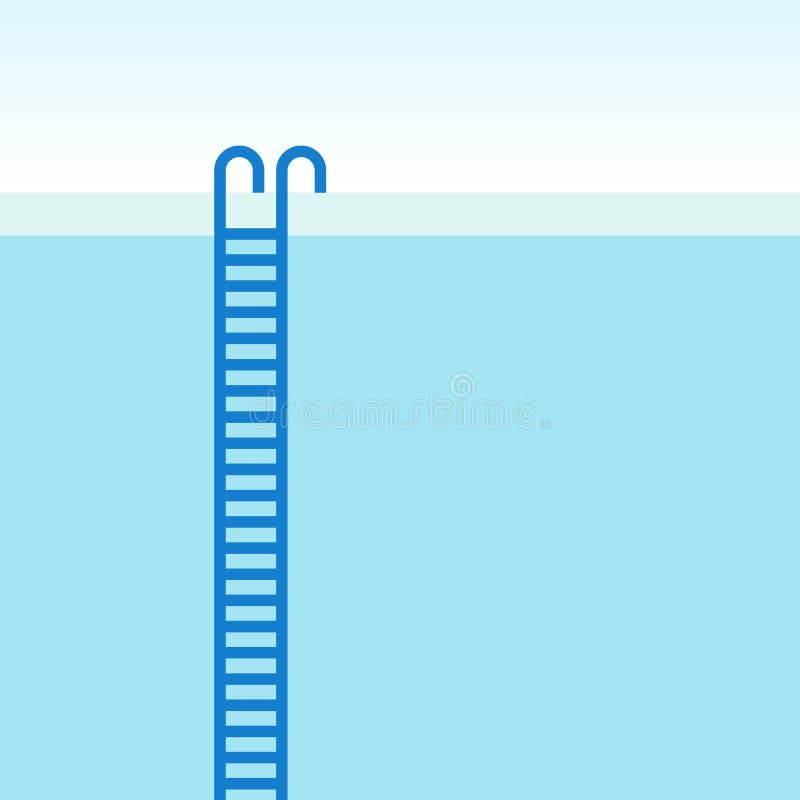 Swimming Pool Ladder. Vector Illustration, Flat Design Stock Vector ...