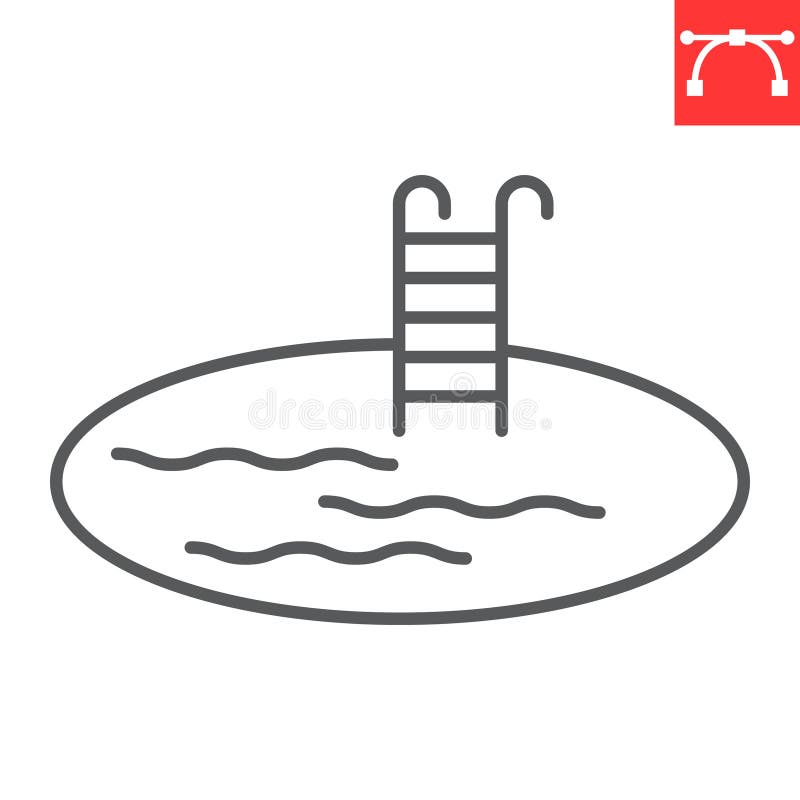 Swimming Pool Editable Line Icon Stock Illustrations – 606 Swimming ...
