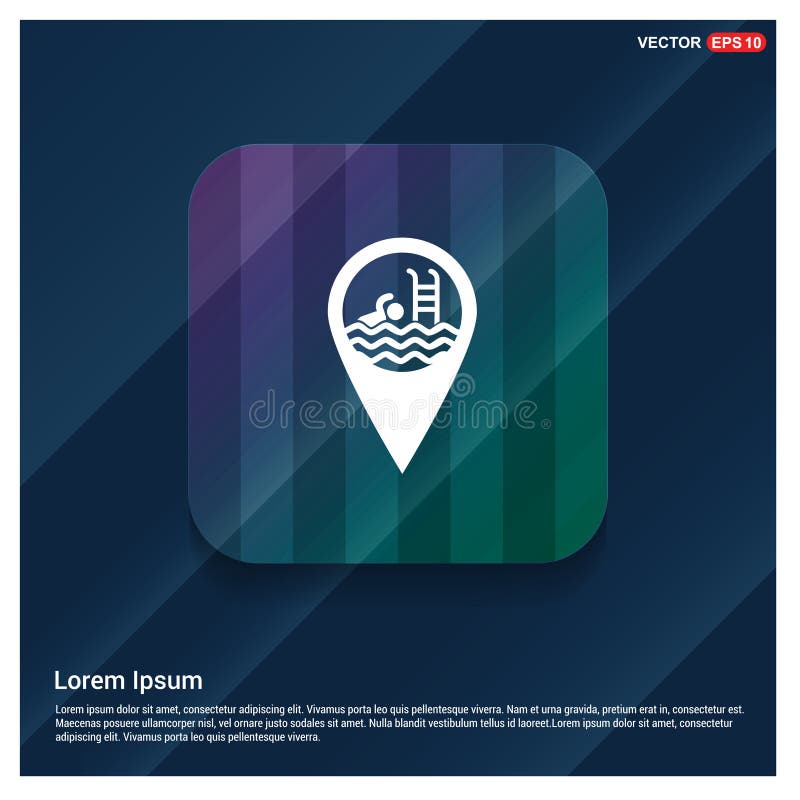 Swimming Pool Location Icon Stock Vector - Illustration of safety ...