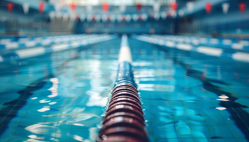 Swimming Pool with Long Line of Lanes Stock Illustration - Illustration ...