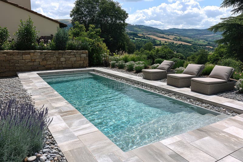 Luxury Modern Poolside Relaxation: Stunning Infinity Pool with ...