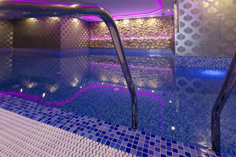 Swimming Pool in Luxury Hotel Spa Center Stock Photo - Image of indoor ...