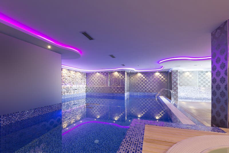 Swimming Pool in Luxury Hotel Spa Center Stock Image - Image of home ...