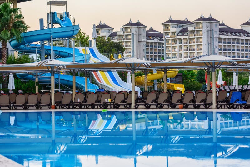 Swimming Pool at Mediterranean Summer Resort Hotel in Turkey Stock ...