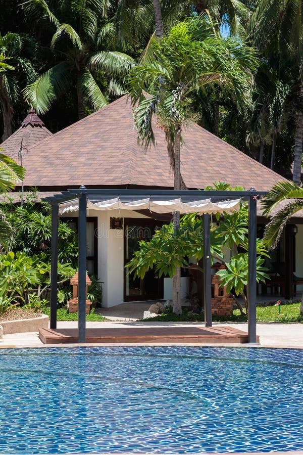 Swimming Pool at Modern Luxury Hotel, Samui Stock Image - Image of ...