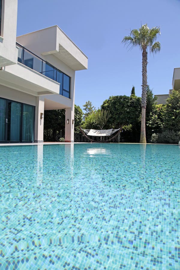 Luxury Villa with Swimming Pool in a Summer Resort Stock Image - Image ...