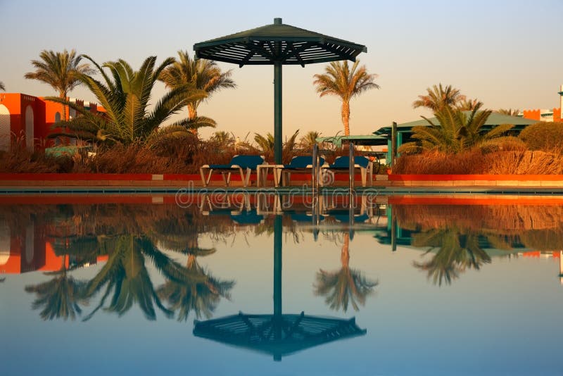 Swimming pool at morning stock image. Image of climate - 17053497