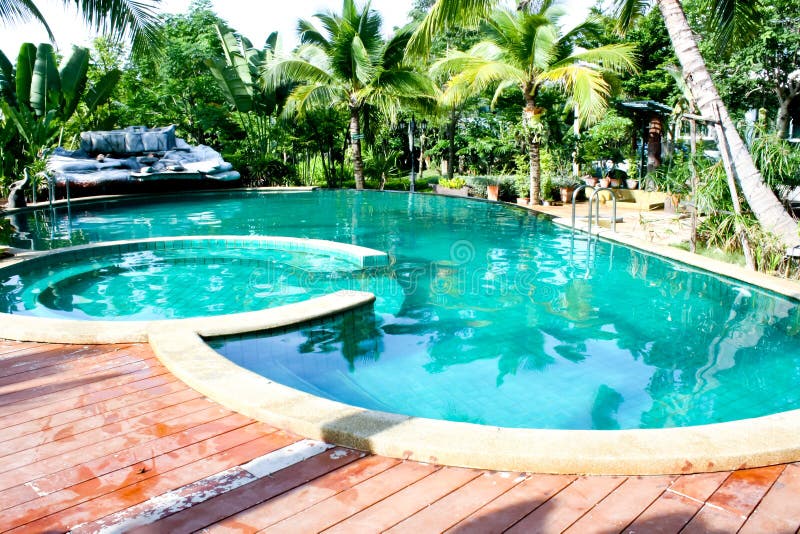 Swimming pool in morning stock image. Image of travel - 32662589