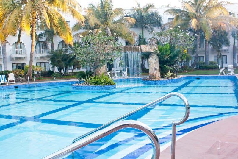 Swimming pool in morning stock image. Image of bath, swim - 32662303