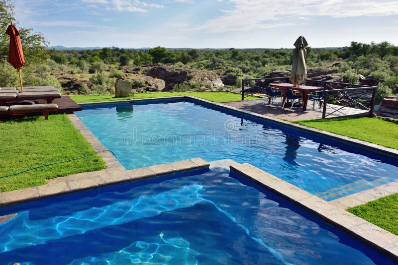 Swimming pool, Namibia stock photo. Image of clear, grass - 67316386