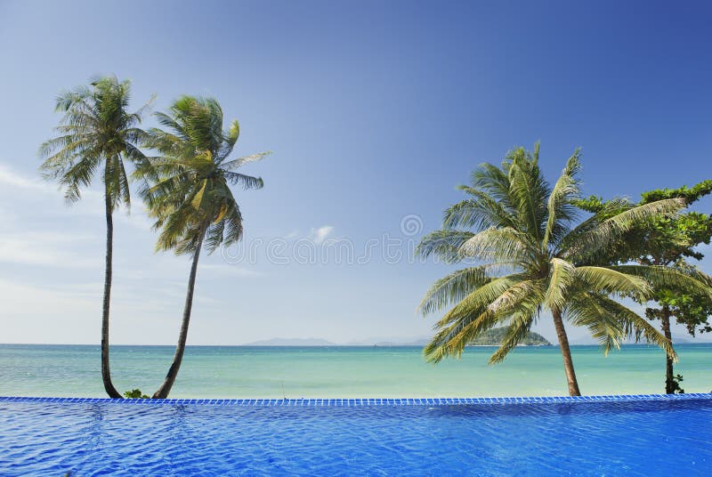 Swimming pool near beach stock photo. Image of romantic - 76414710