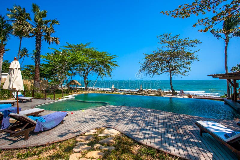 Swimming Pool Near the Beach at High Class Resort Stock Photo - Image ...