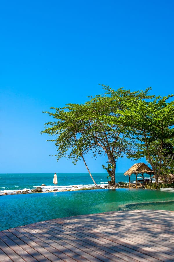 Swimming Pool Near the Beach at High Class Resort Stock Photo - Image ...