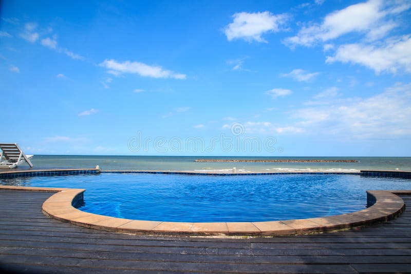 Swimming Pool Near the Sea. Stock Image - Image of aqua, nature: 59296595