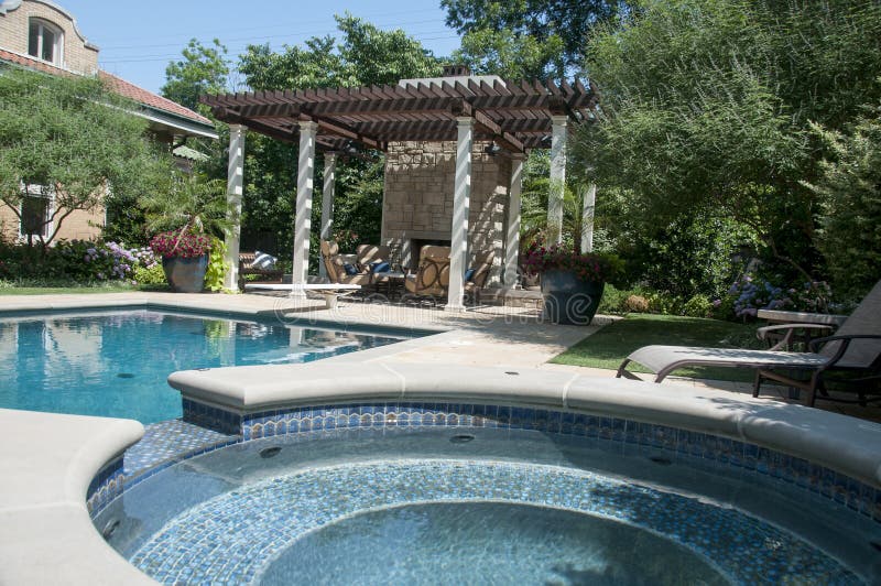 Swimming pool stock image. Image of chair, high, yard - 39640333