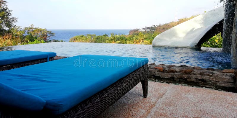 Swimming Pool with a Nice View of Indian Ocean Stock Image - Image of ...
