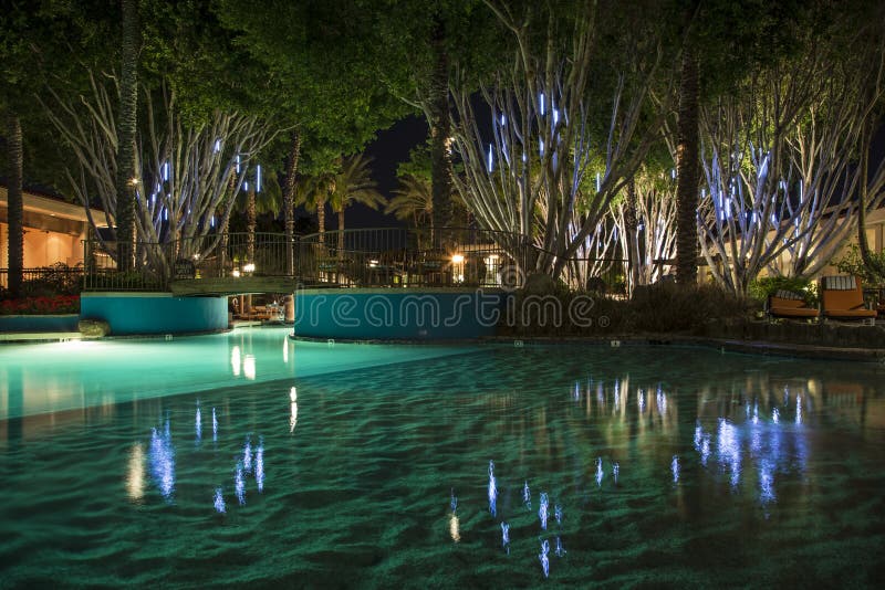 Swimming Pool at Night stock image. Image of deck, pool - 37955423