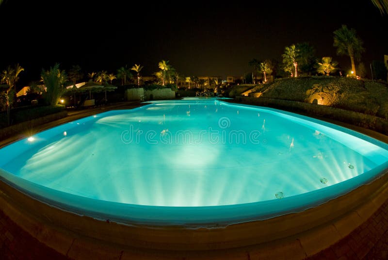 Swimming pool night scene stock photo. Image of night - 7817744