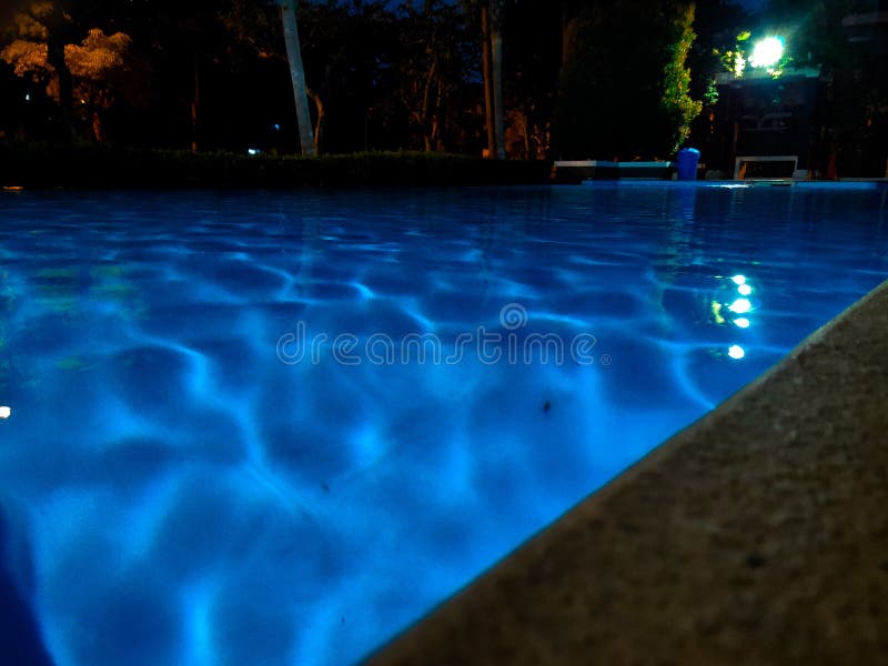Swimming Pool (Night Time) stock image. Image of swimming - 202635923