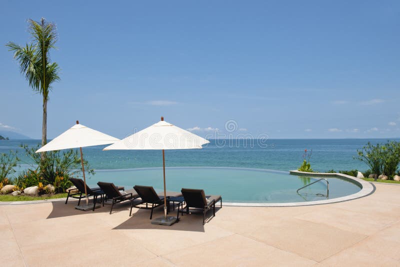 Swimming pool by ocean stock image. Image of summer, tourism - 10716833