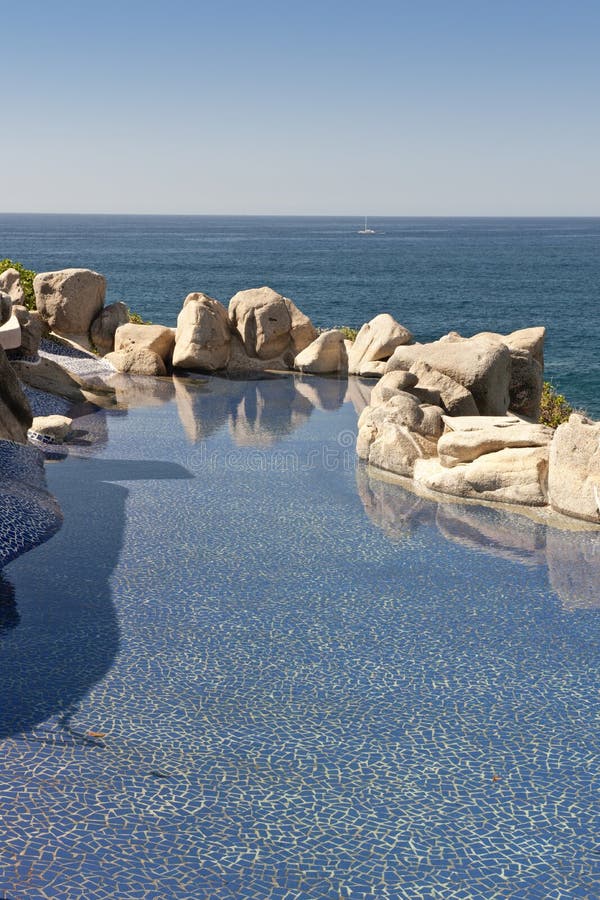 Swimming pool by ocean stock image. Image of summer, outside - 10897149