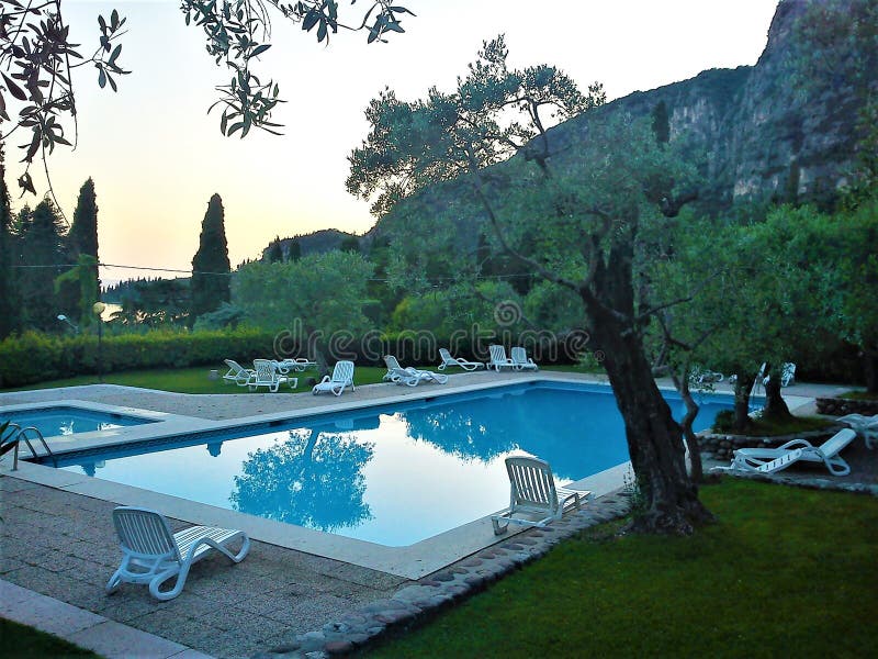 Swimming pool in park stock photo. Image of summer, modern - 91916038