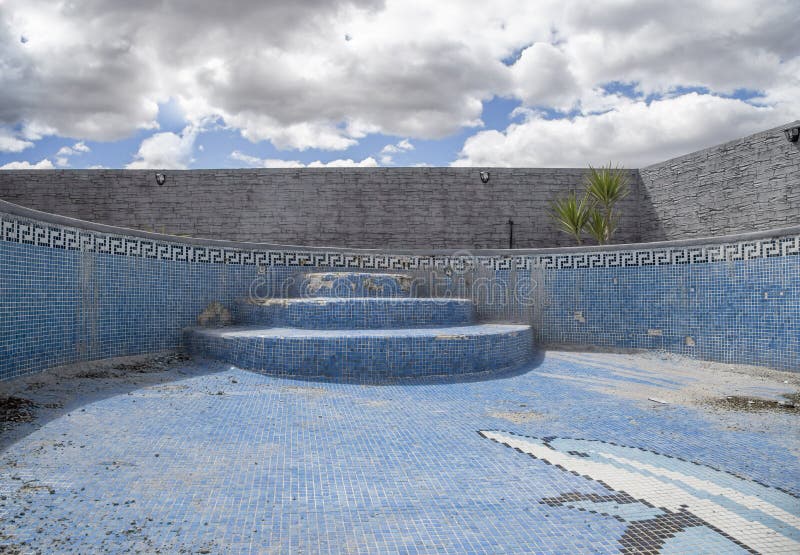 Swimming Pool in Poor Condition, Pending Repair Stock Image - Image of ...