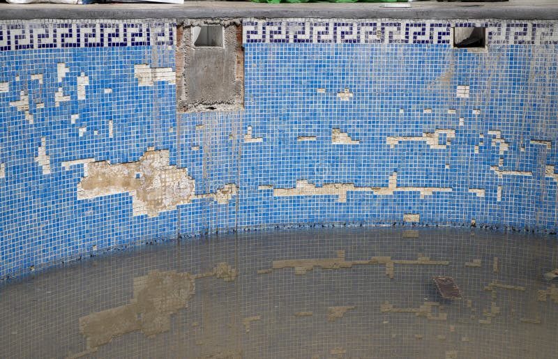 Swimming Pool in Poor Condition, Pending Repair Stock Photo - Image of ...