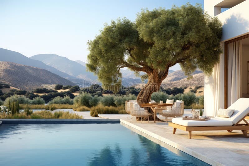 Swimming Pool in a Private Luxurious Villa Stock Image - Image of patio ...