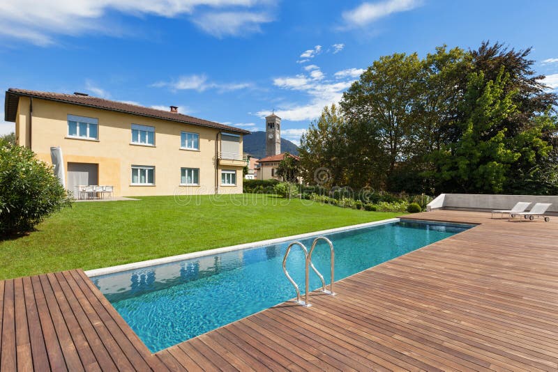 Swimming Pool of a Private Residence Stock Image - Image of ...