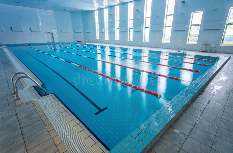 Swimming Pool with Race Tracks Stock Image - Image of line ...