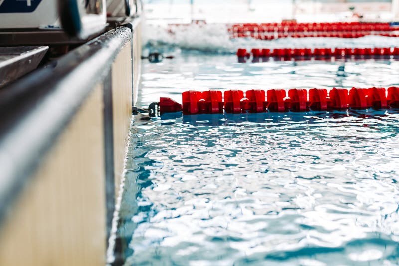 Swimming Pool Ready for Swimming Competition Stock Image - Image of ...
