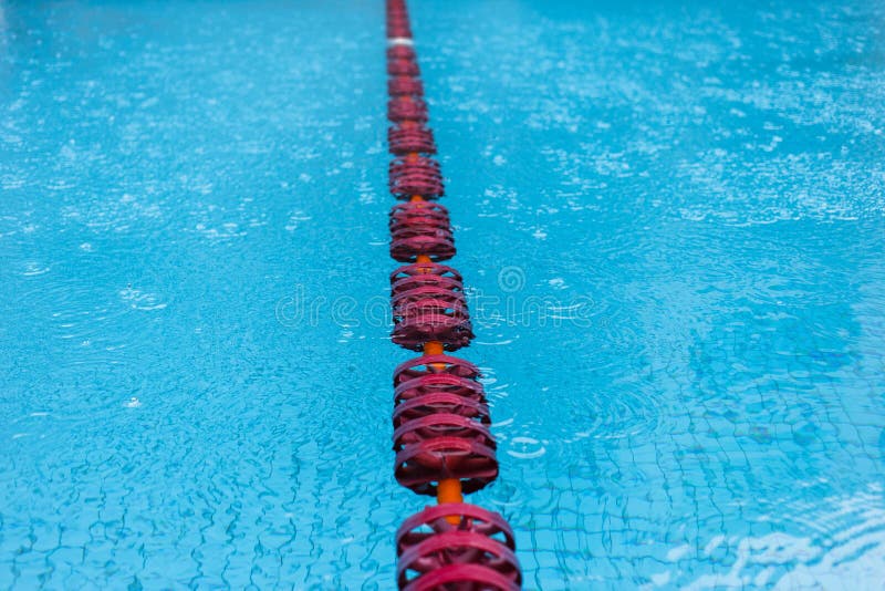 Swimming Pool with Red Floats Stock Photo - Image of cold, hotel: 91253898